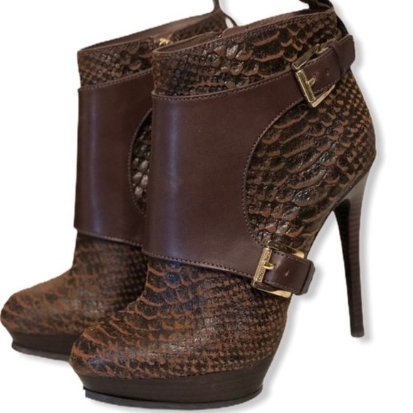 Michael Kors | Shoes | Authentic Michael Kors Snakeskin Leather Booties ...